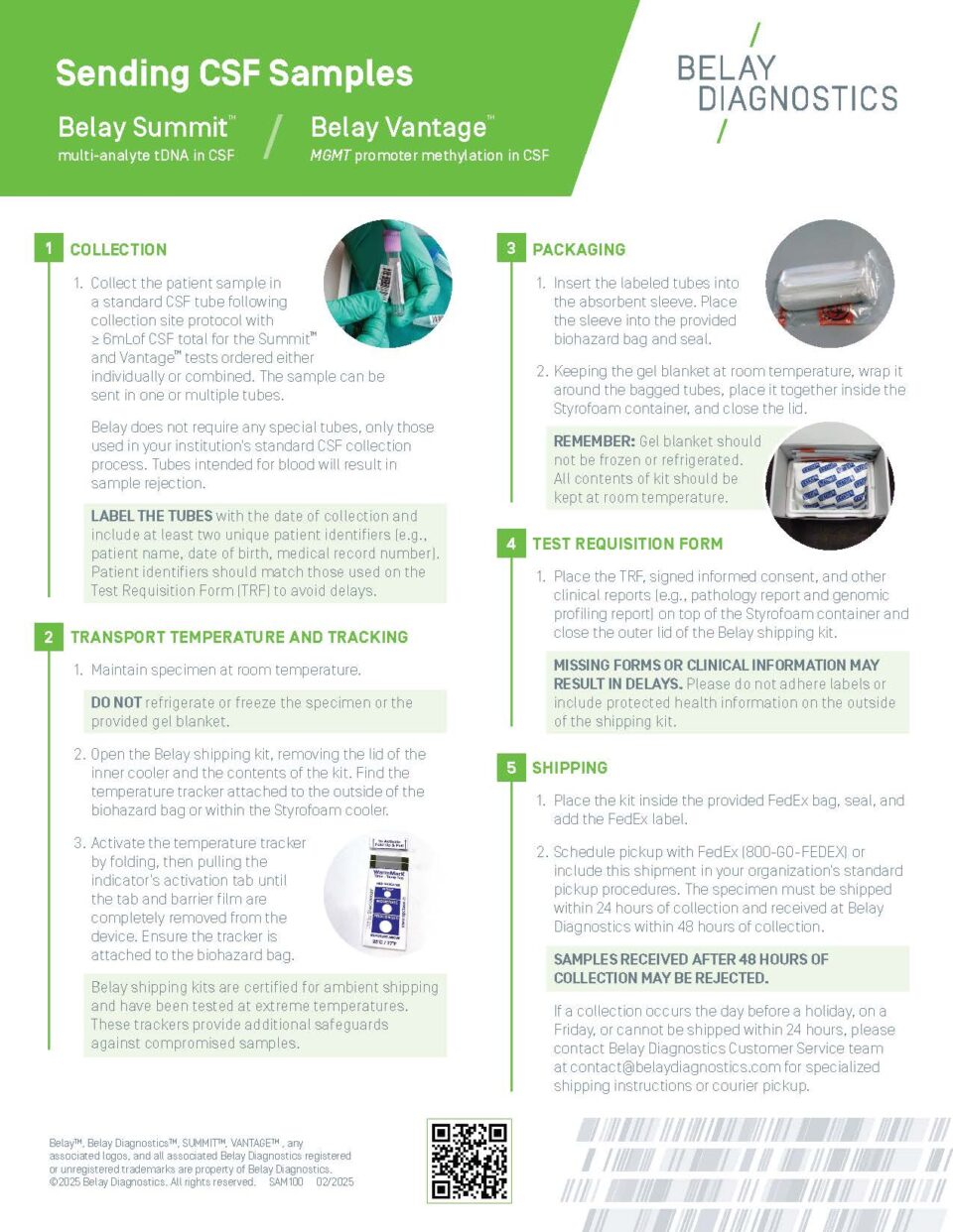CSF Sample Handling - Belay Diagnostics