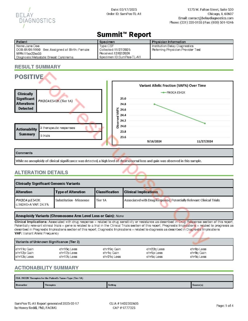 Sample Test Reports - Belay Diagnostics